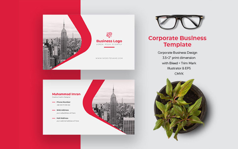 Professional elegant business card #351887 - TemplateMonster