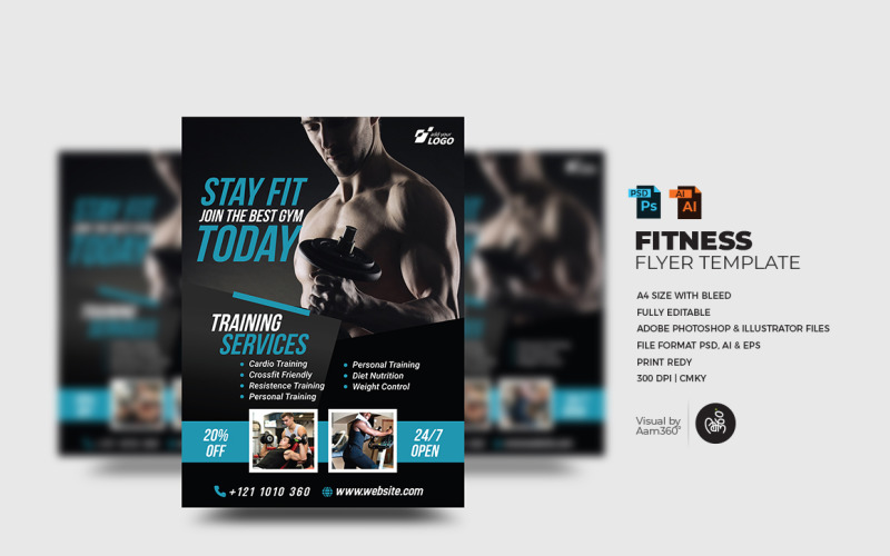 Fitness Flyer Template_V01 #351946 - TemplateMonster