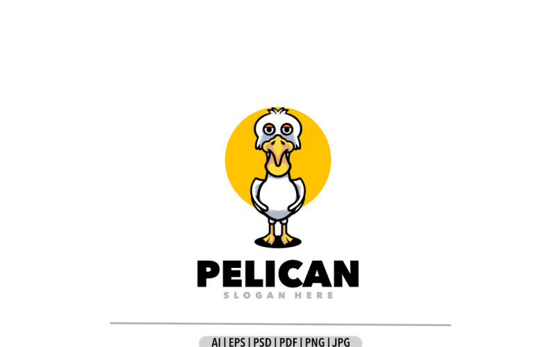 Pelican bird mascot cartoon funny logo - TemplateMonster