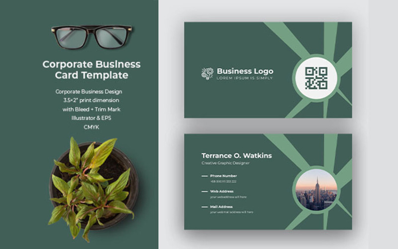 Professional elegant business card Layout - TemplateMonster