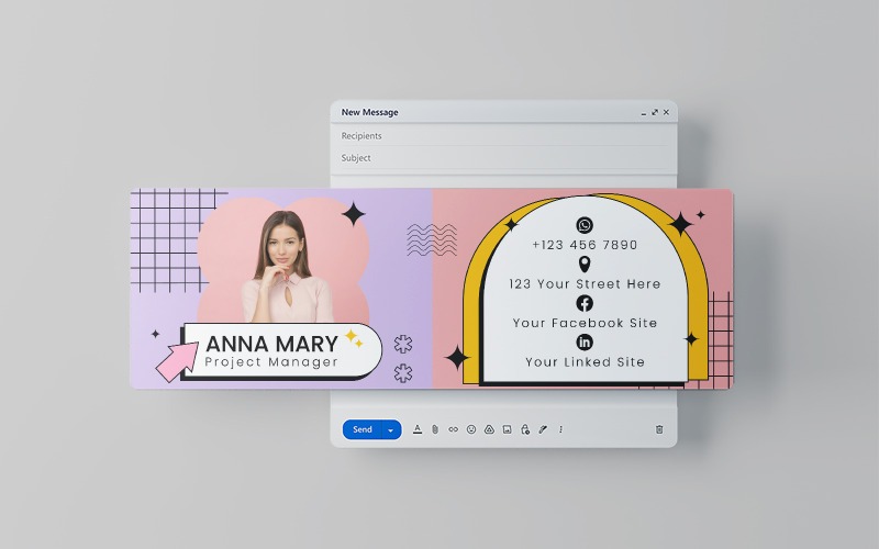 Email Signature Style Design 7 #352029 - TemplateMonster