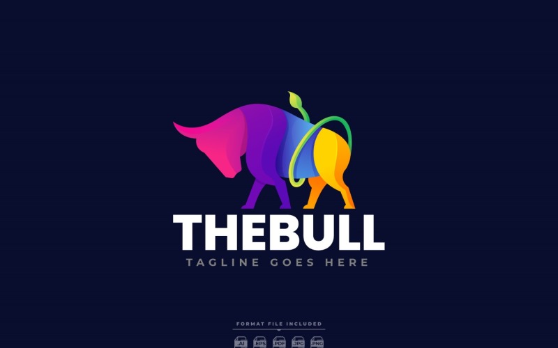 Colorful Bull Logo Template Design #352145 - TemplateMonster