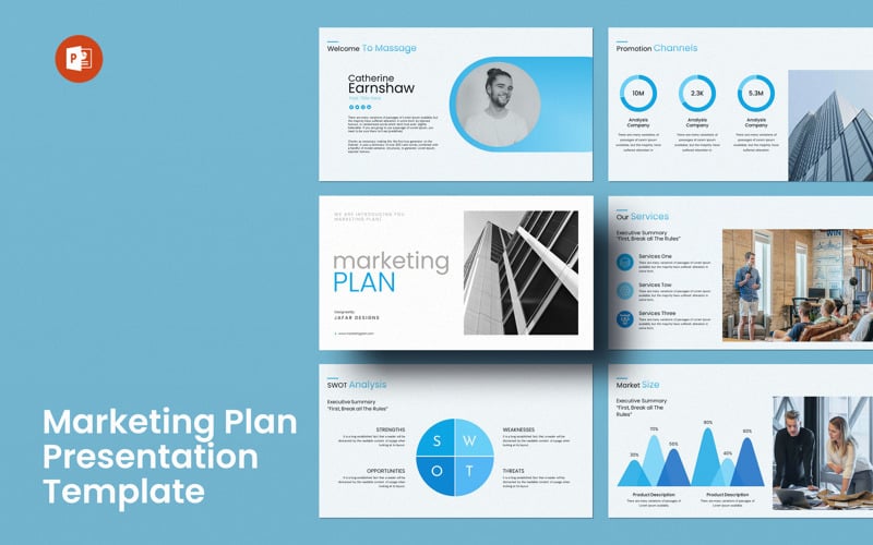 Marketingplan-PowerPoint-Vorlage #352197 - TemplateMonster