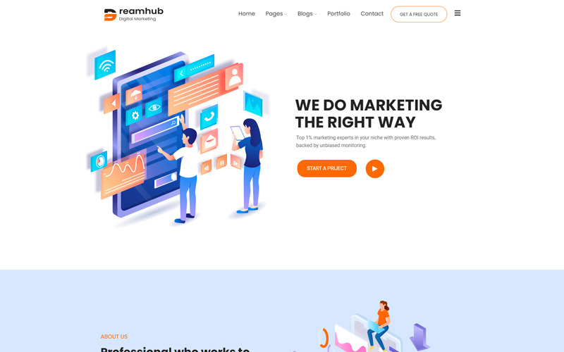 Tema de WordPress para agencia de marketing DreamHub