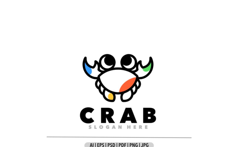 Crab line simple design template logo - TemplateMonster