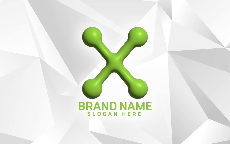 3D Inflate Software Brand X logo Design - TemplateMonster