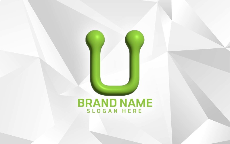 3D Inflate Software Brand U logo Design - TemplateMonster