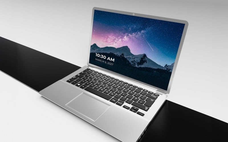 Realistic Laptop PSD Mockup #352587 - TemplateMonster
