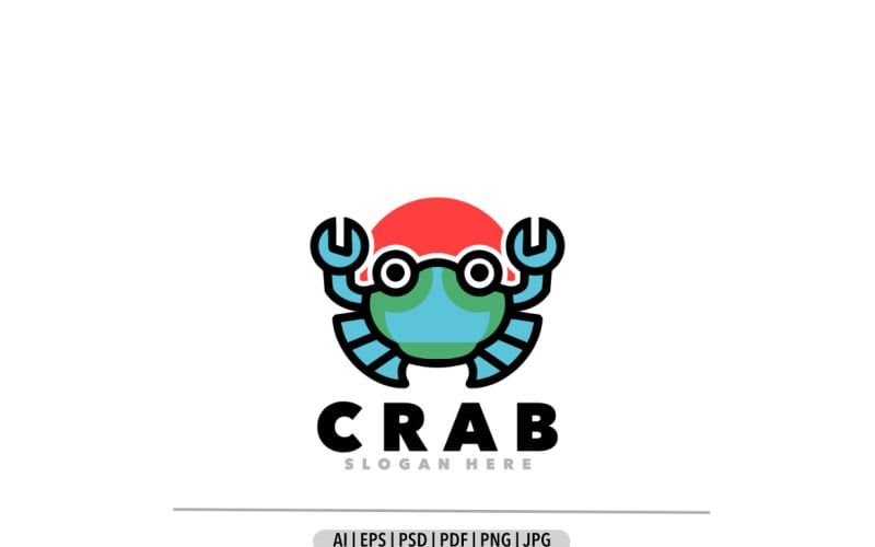Crab line art shellfish logo #352640 - TemplateMonster