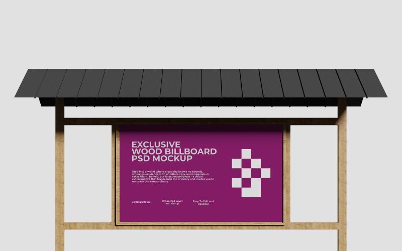 Wood Sign Billboard PSD Mockup #352605 - TemplateMonster