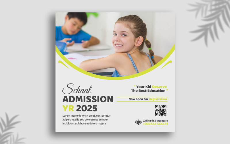 Children School Admission Social Media Post Template