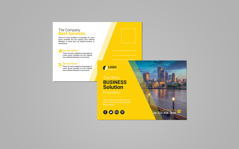 Simple Post Card Design Template #352876 - TemplateMonster