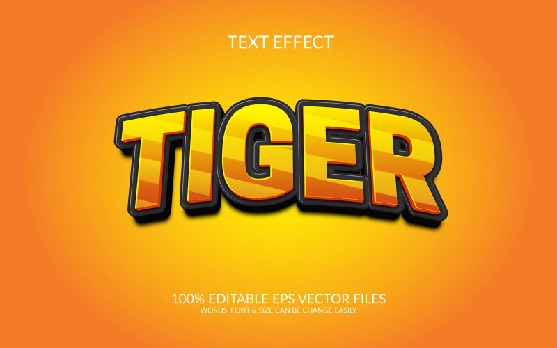 Tiger editable eps 3d text effect design - TemplateMonster