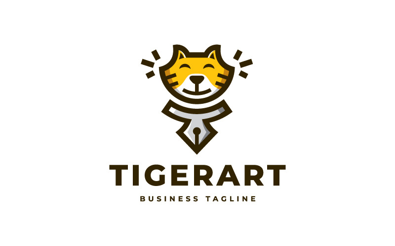 Creative Tiger Art Logo Template #353097 - TemplateMonster