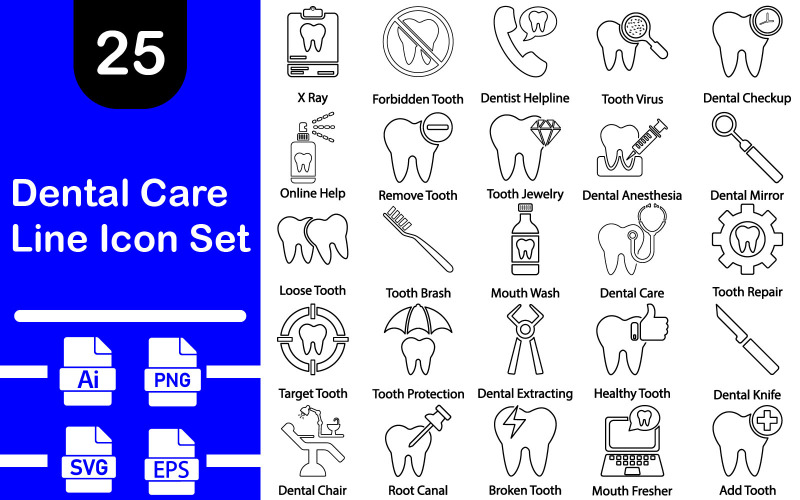 Dental Care Icon Pack Template #353049 - TemplateMonster
