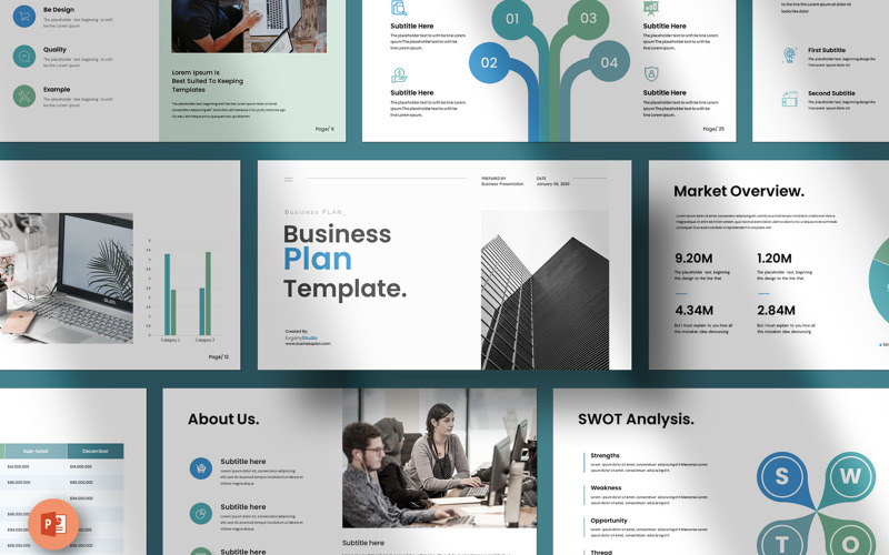 Modello PowerPoint per presentazione del piano Biz
