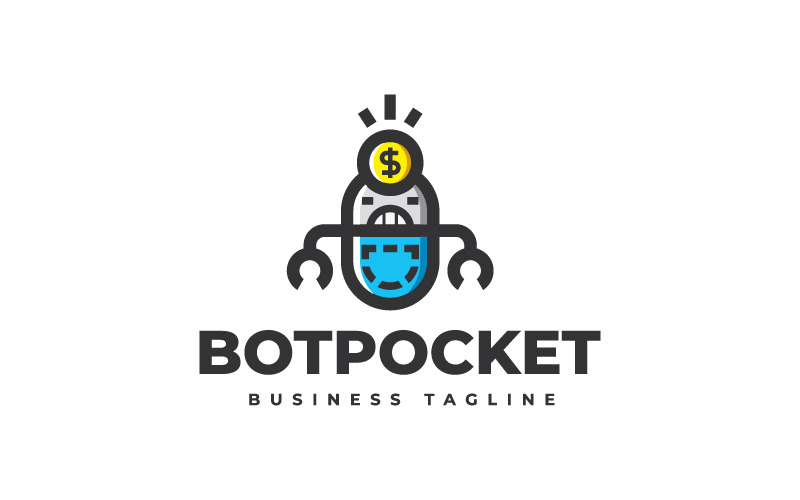 Robot Pocket Logo Template #353099 - TemplateMonster