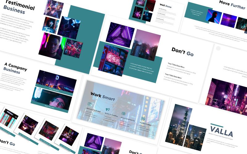 Modèle PowerPoint d'entreprise Valla - TemplateMonster