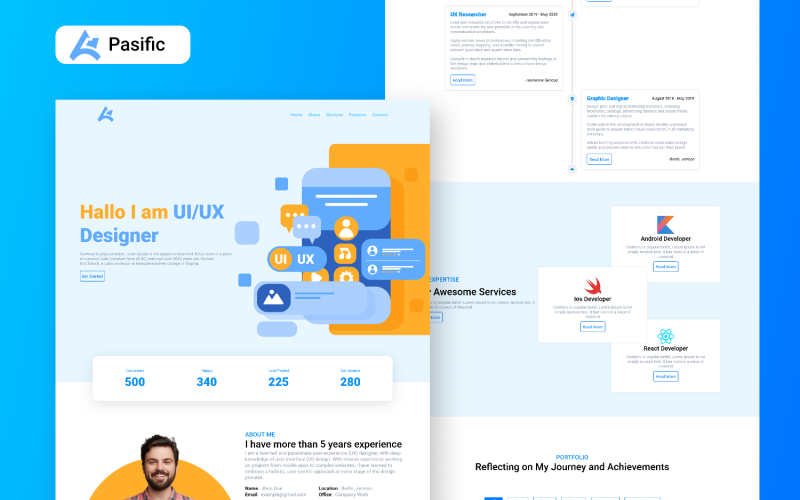 Pasific-Responsive Modern Website Portfolio - TemplateMonster