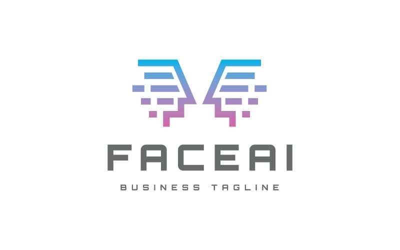 Human Face AI Logo Template #353573 - TemplateMonster