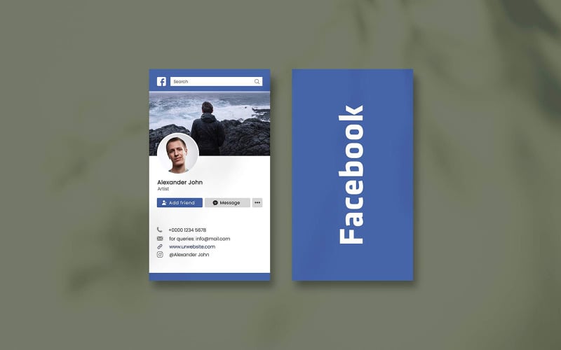 Facebook Business Card Template #353614 - TemplateMonster