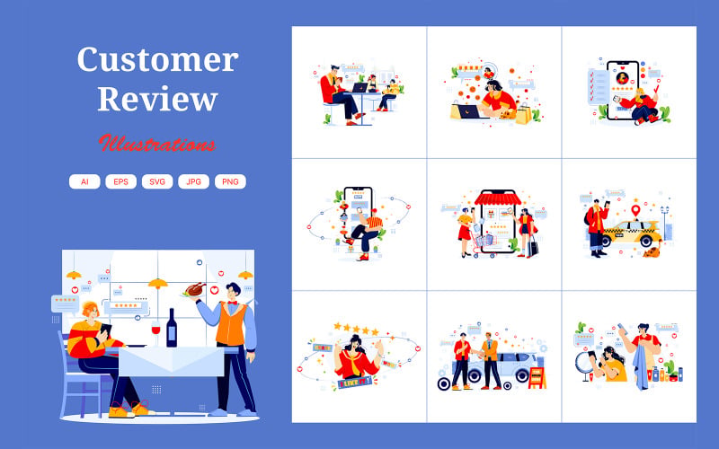M393_ Customer Review Illustration Pack - TemplateMonster