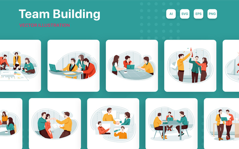 M228_ Team Building Illustration Pack - TemplateMonster
