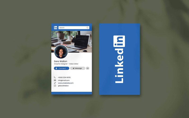 Modello di biglietto da visita di Linkedin - TemplateMonster