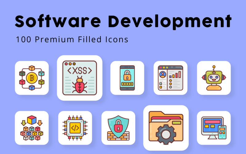 Software Development Filled Icons #354140 - TemplateMonster