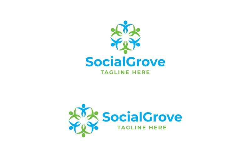 Social Grove Logo Commune Connecter le réseau voisin ensemble Lien