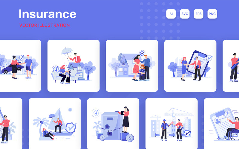 M239_ Pack d’illustrations des services d’assurance