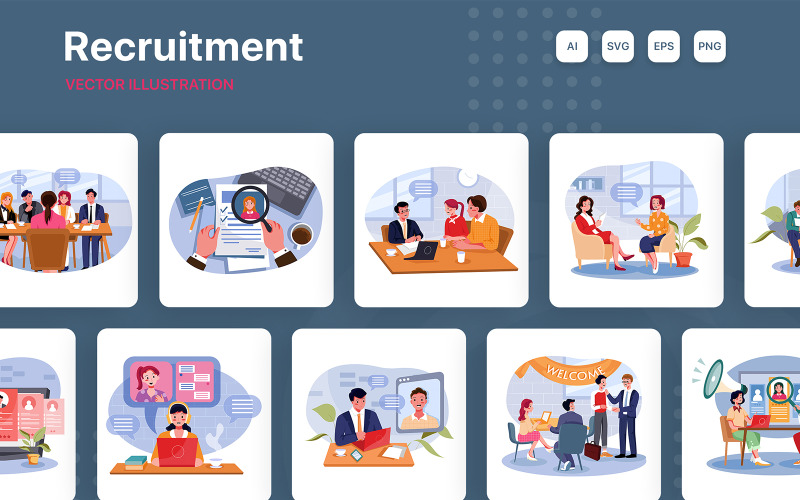 M241_ Pack d'illustrations de recrutement