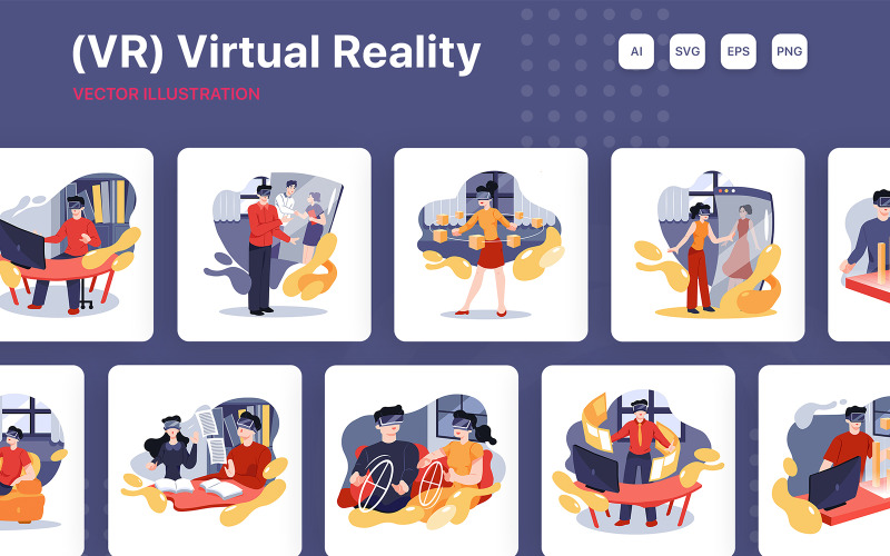 M242_ Virtual Reality Illustration Pack - TemplateMonster