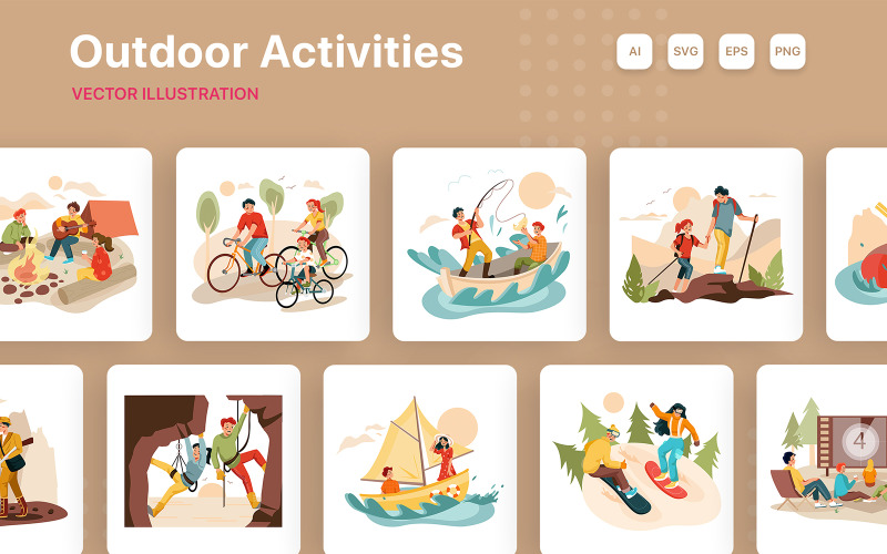 M245_ Outdoor Activities Illustration Pack - TemplateMonster