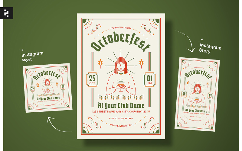 Creative Elegant October Fest Flyer #354555 - TemplateMonster