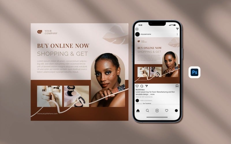 Skincare Instagram Post Promotion #354754 - TemplateMonster