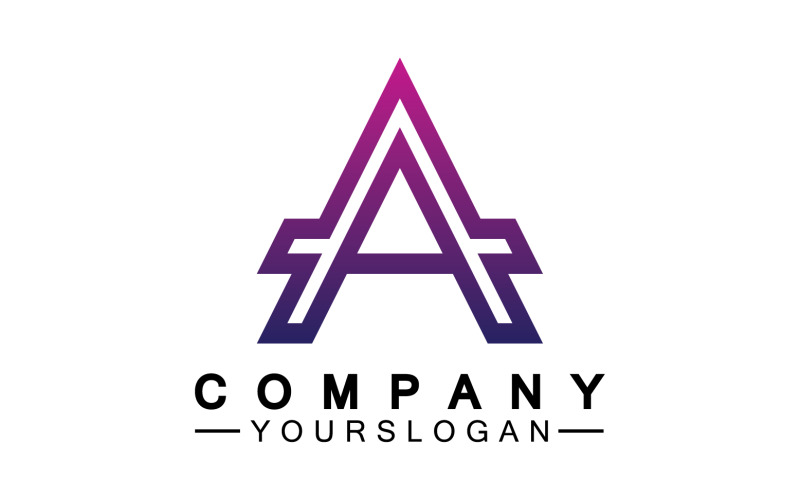 A Letter initial name logo vector v6 - TemplateMonster