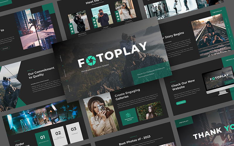 Modèle PowerPoint de Fotoplay-Photographie - TemplateMonster