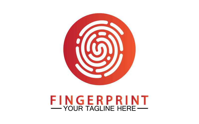 Fingerprint security lock logo vector v14 - TemplateMonster