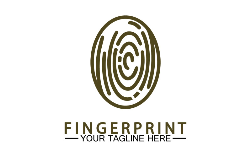 Fingerprint security lock logo vector v7 - TemplateMonster
