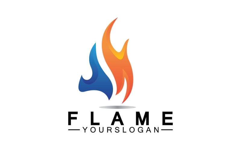 Hot burning fire flame logo vector v19 - TemplateMonster