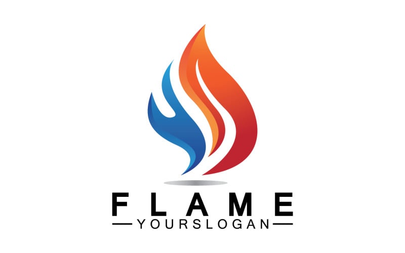Hot burning fire flame logo vector v1 - TemplateMonster