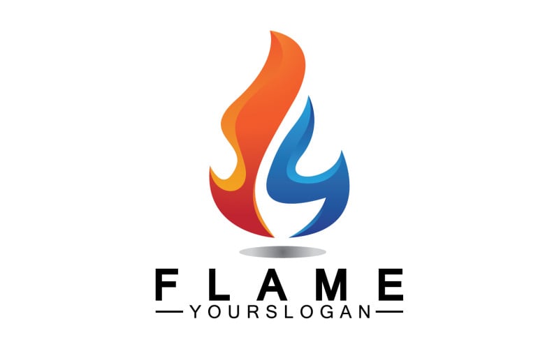 Hot burning fire flame logo vector v32 - TemplateMonster