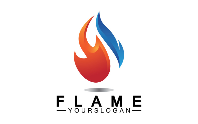 Hot burning fire flame logo vector v36 - TemplateMonster