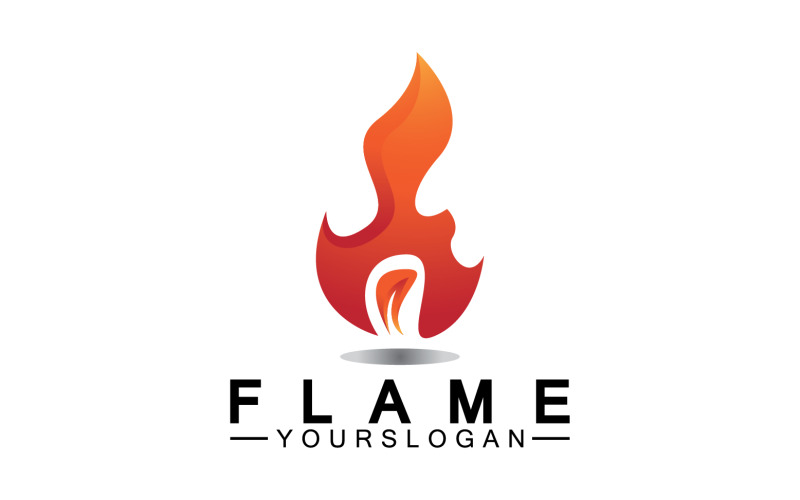 Hot burning fire flame logo vector v44 - TemplateMonster