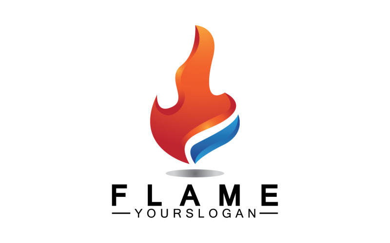 Hot burning fire flame logo vector v45 - TemplateMonster
