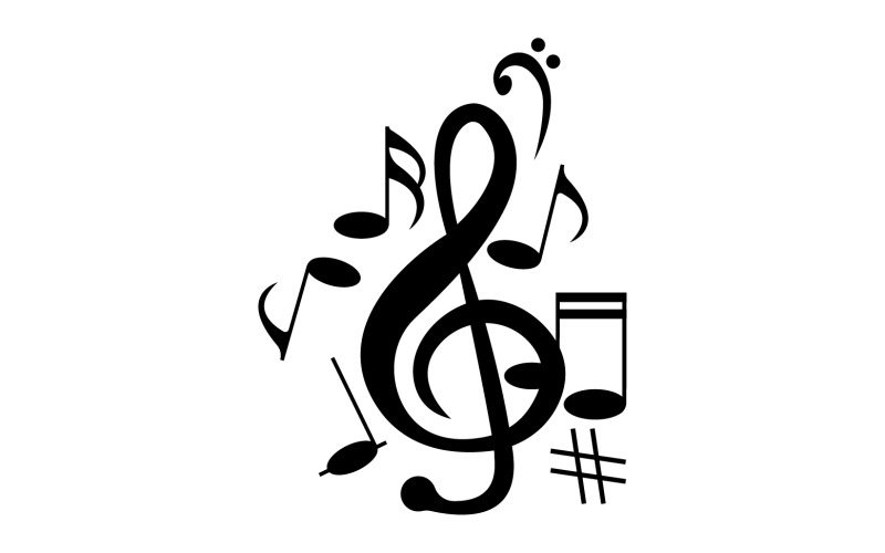Music Player note vector logo icon v28 - TemplateMonster