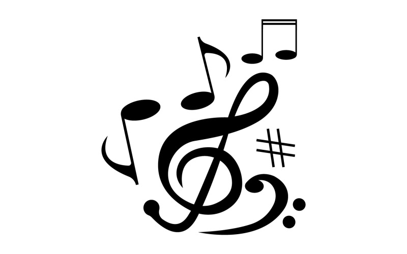 Music Player note vector logo icon v35 - TemplateMonster