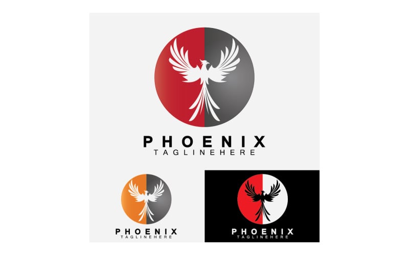 Phoenix bird logo vector v12 #355142 - TemplateMonster