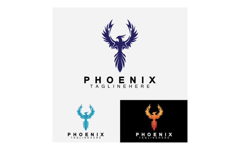 Phoenix bird logo vector v30 #355165 - TemplateMonster